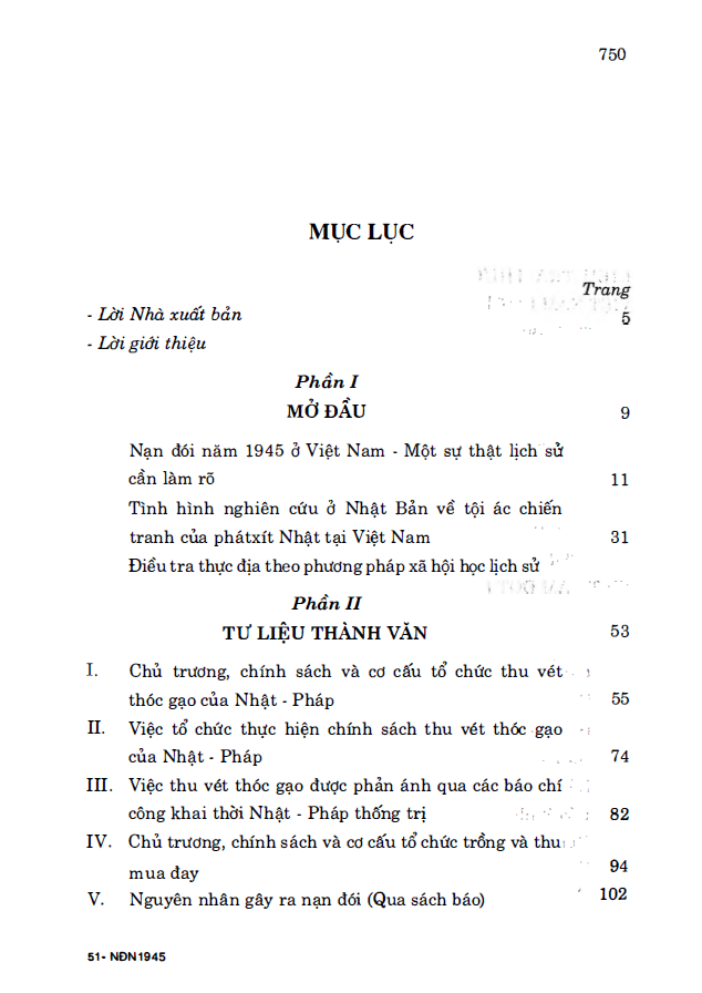Nạn Đói Năm 1945 Ở Việt Nam - Những Chứng Tích Lịch Sử - Nhà Sách Xưa